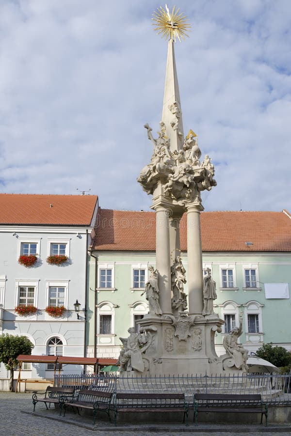 Mikulov, the Square with Holy Trinity Column Stock Image - Image of ...
