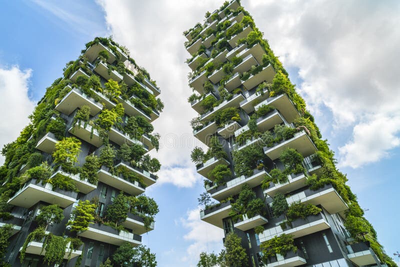 Bosco Verticale, Een Nieuwe Skyskraper in Milan Italy Stock Foto ...