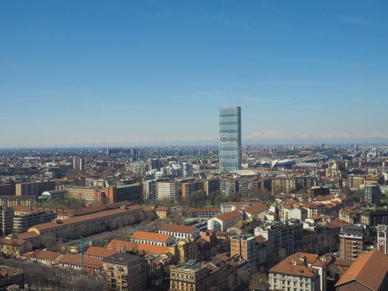 Milan aerial view stock image. Image of italian, milan - 52069827