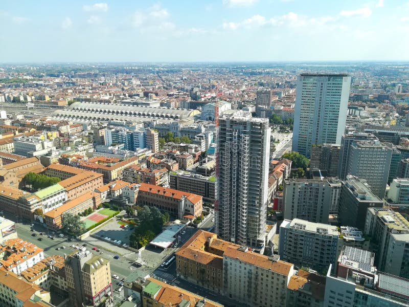 Milan Aerial View. Milano City, Italy Stock Image - Image of business ...