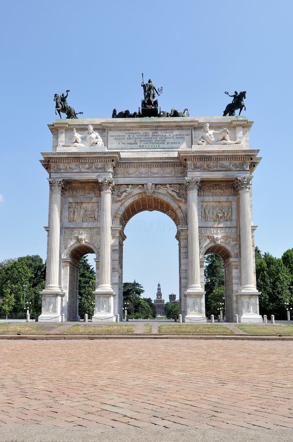 Milan - Arch of Peace stock photo. Image of classical - 59030020