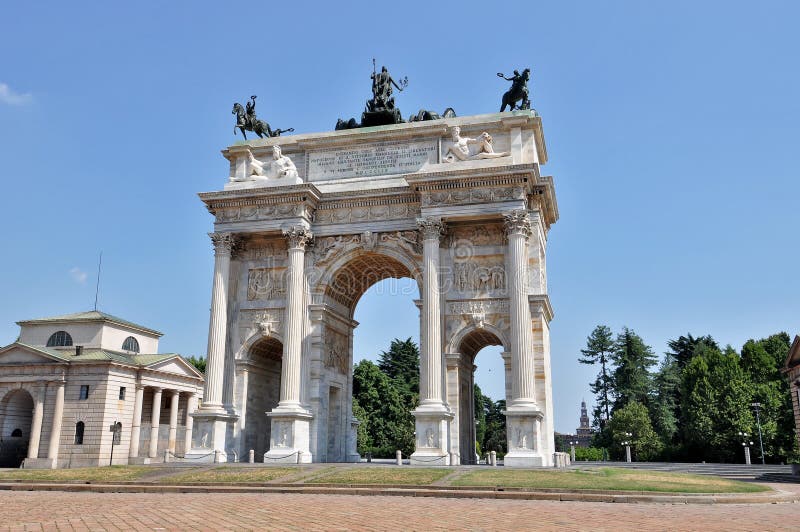 The milan peace arch view stock photo. Image of europe - 40844716