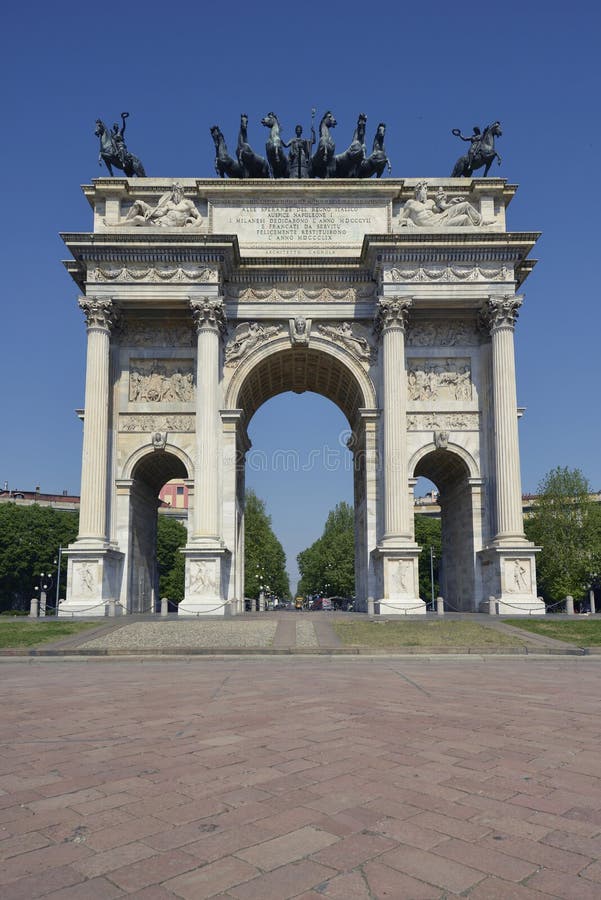 Milan - Arch of Peace stock image. Image of arch, gate - 70673989
