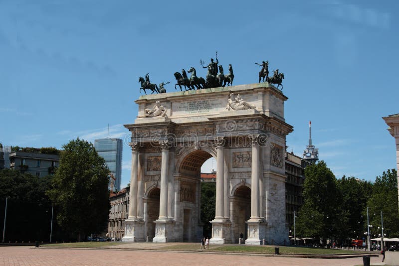 Milan - Arch of Peace editorial stock image. Image of park - 96163389