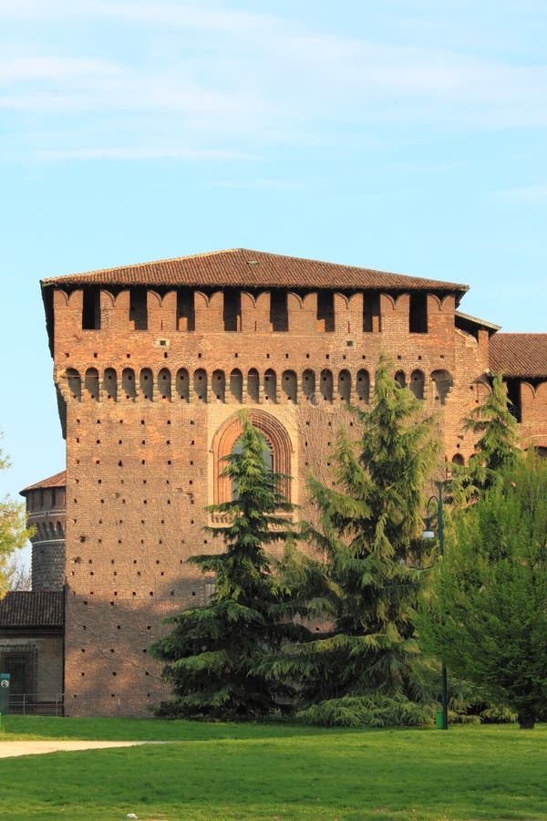 Milan castle bastion stock image. Image of sforzesco - 24596665