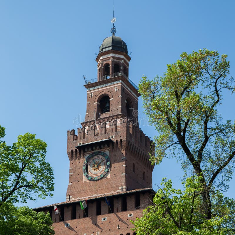 Milan castle stock photo. Image of medieval, museum, historic - 54562488