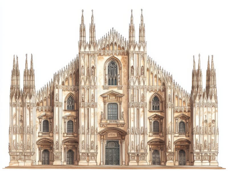 Milan Cathedral in Milan, Italy is Shown in Isolation on a Transparent ...