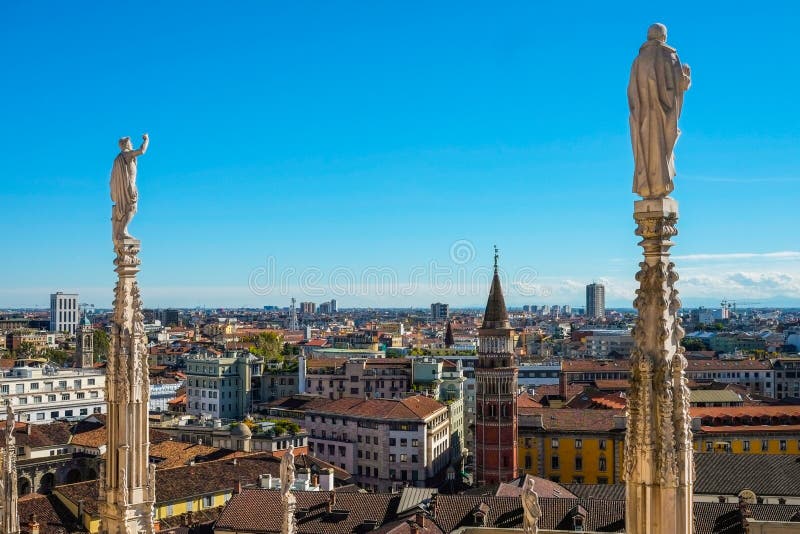 Milan cityscape stock photo. Image of mountains, skyline - 34822876