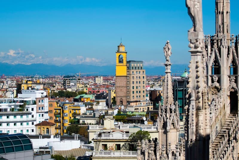 Milan cityscape stock photo. Image of mountains, skyline - 34822876