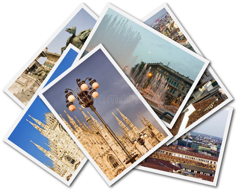Milan Collage imagen de archivo. Imagen de italiano, edificios - 33490457
