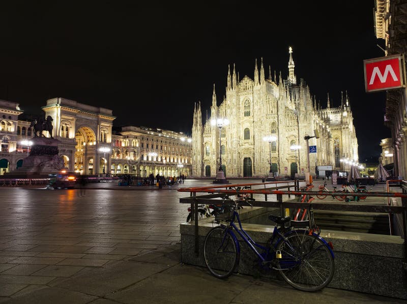 Milan Duomo Cathedral View at Night, Milan, Italy Editorial Photo ...