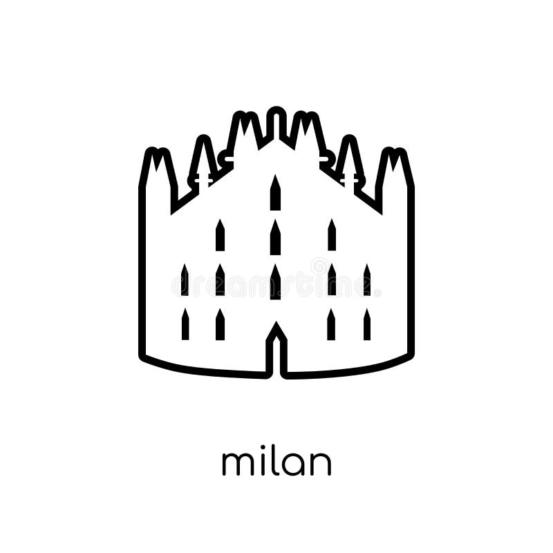 Linear Milan Icon from Architecture and Travel Outline Collection. Thin ...