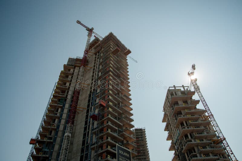 Milan ItalCranes at Work in the Construction of the Isola District of ...