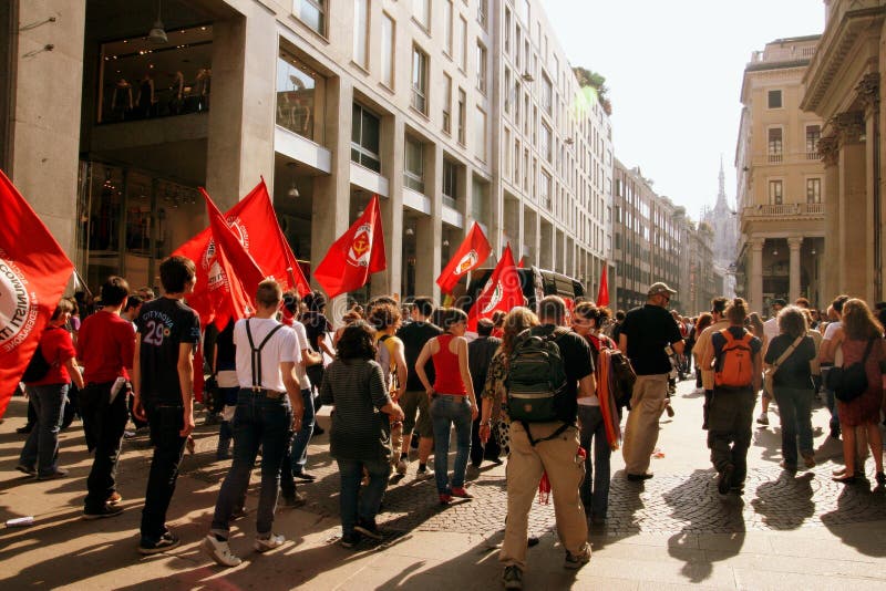 Milan, Italian Liberation Day Political Protest Editorial Image - Image ...