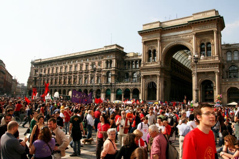Milan, Italian Liberation Day Political Protest Editorial Image - Image ...