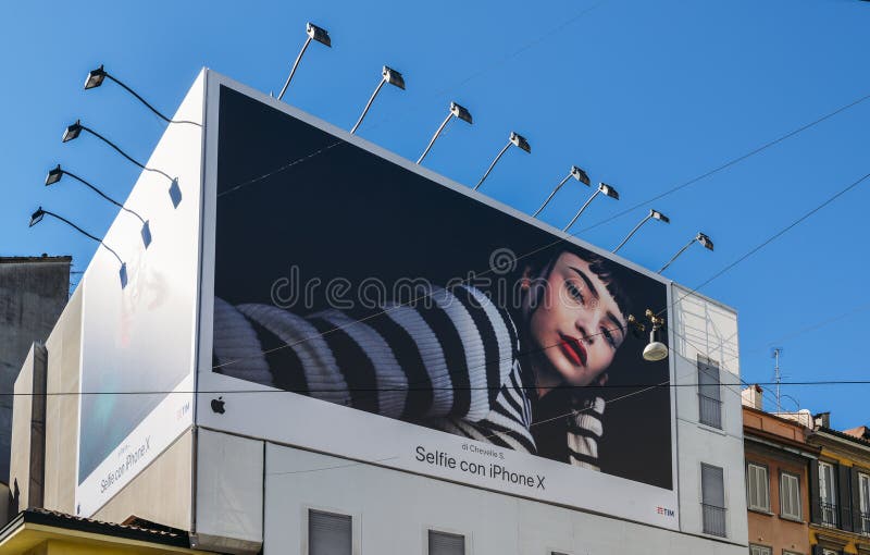 A Giant Iphone X Billboard Display Editorial Photography - Image of ...