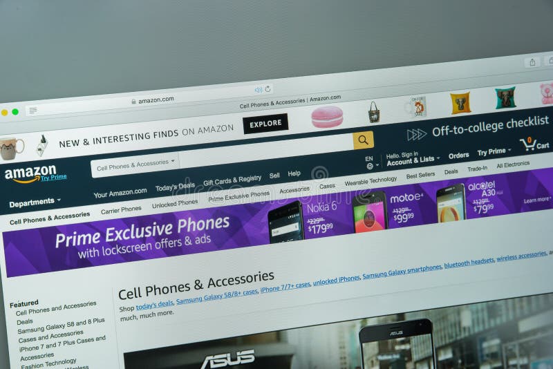 Milan, Italy - August 10, 2017: Amazon Website Homepage. it is a ...