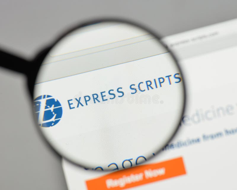 Milan, Italy - August 10, 2017: Express Scripts Logo on the Webs ...