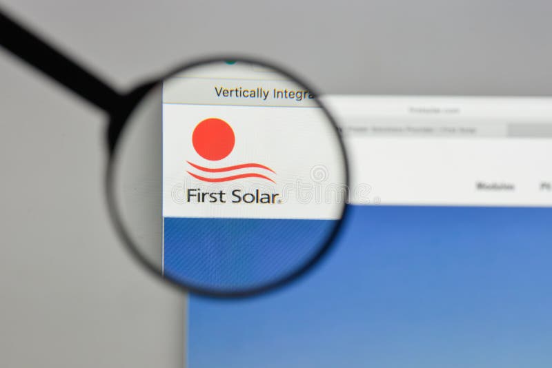 Milan, Italy - August 10, 2017: First Solar Logo on the Website ...