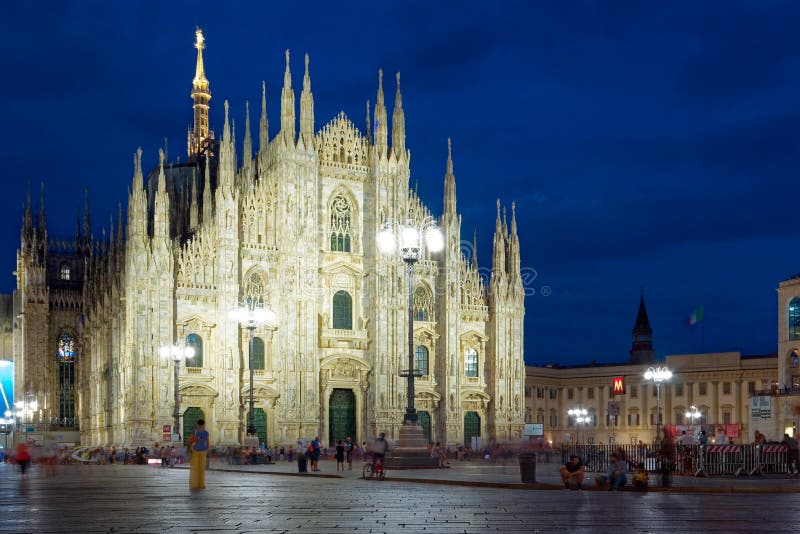 Milan, Italy 20 August 2018: Main Square in Milan and the Duomo ...
