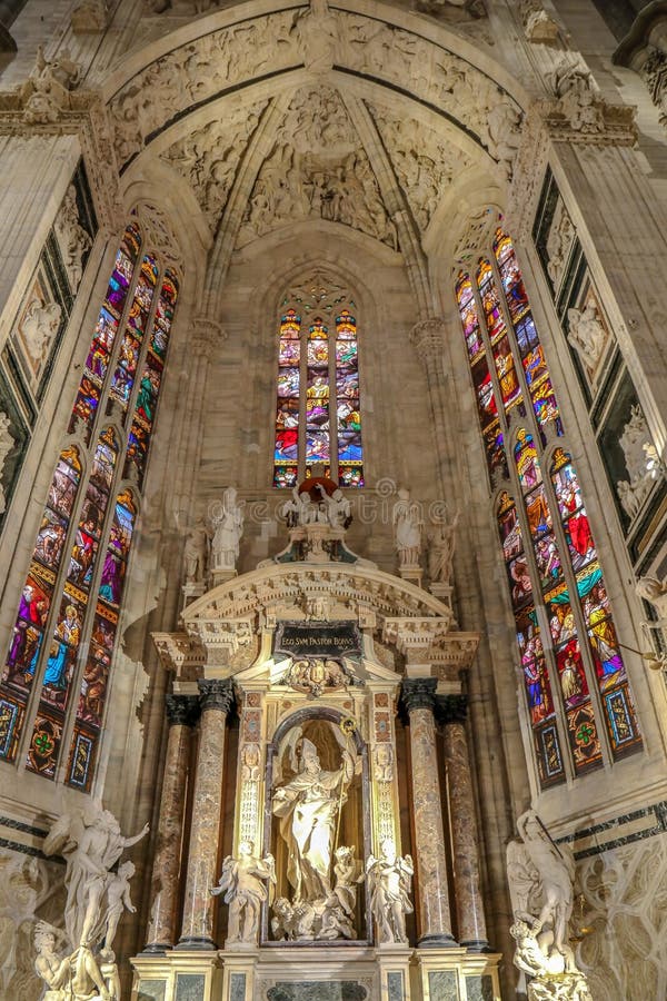 Interior at the Milan Cathedral Editorial Photography - Image of ...