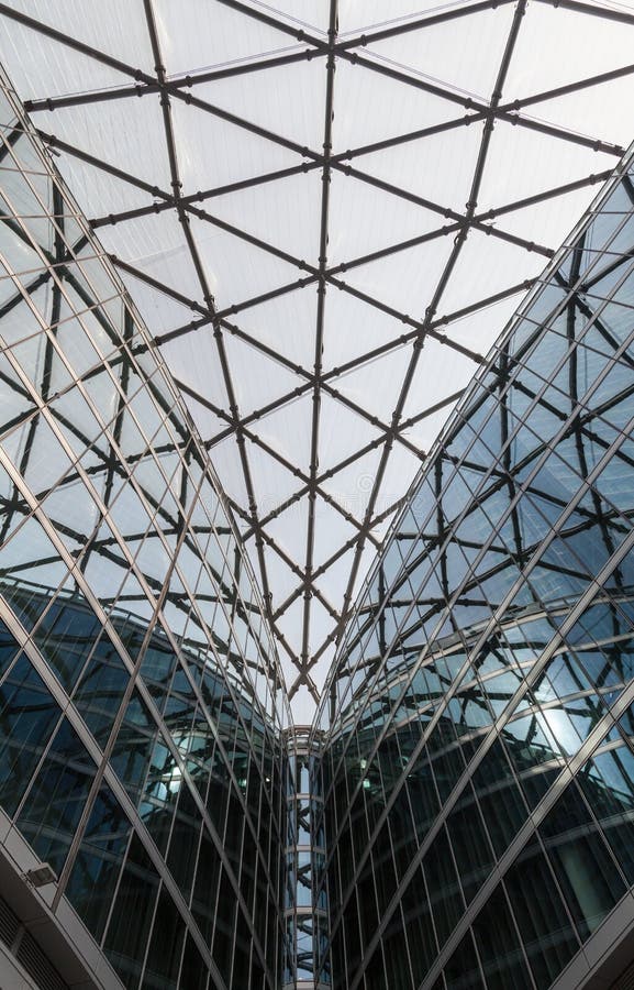 Milan ITALY - July 2018 Abstract Structures of a Modern Building Glass ...