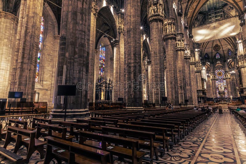 Milan, Italy - July 13, 2021: Inside the Cathedral of Milan, Italy ...