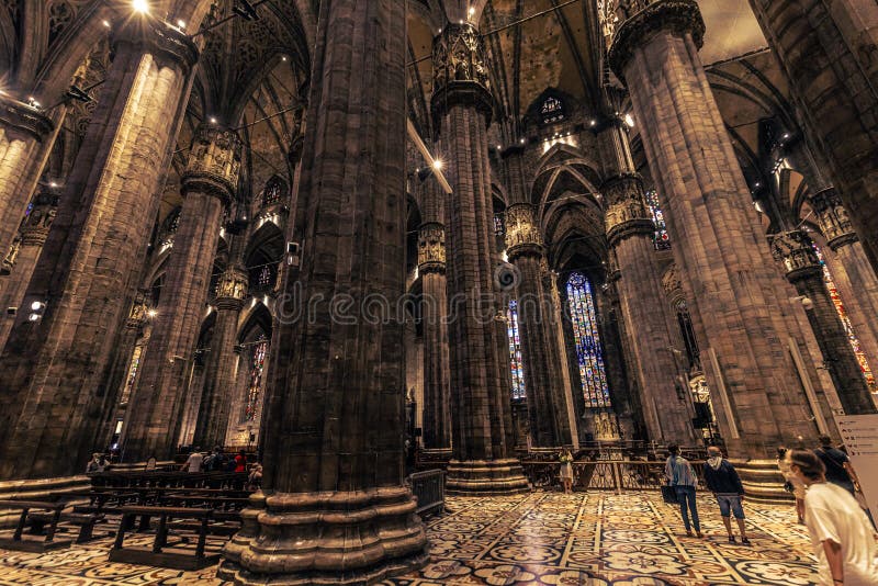 Milan, Italy - July 13, 2021: Inside the Cathedral of Milan, Italy ...