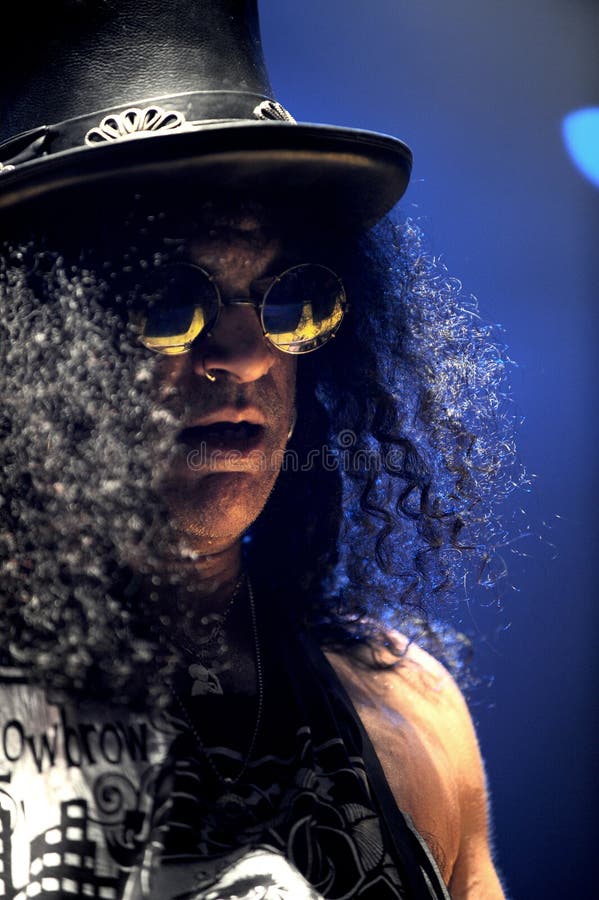 Slash during the concert editorial stock photo. Image of entertainment ...