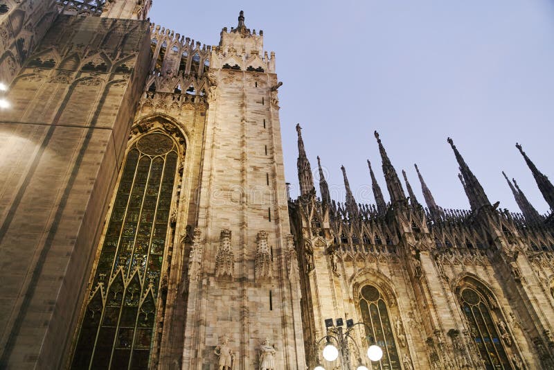 Milan, Italy - October 10, 2021: Milan Cathedral in Piazza Duomo in the ...