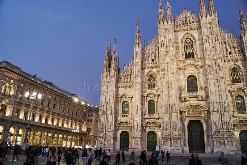 Milan, Italy - October 10, 2021: Milan Cathedral in Piazza Duomo in the ...