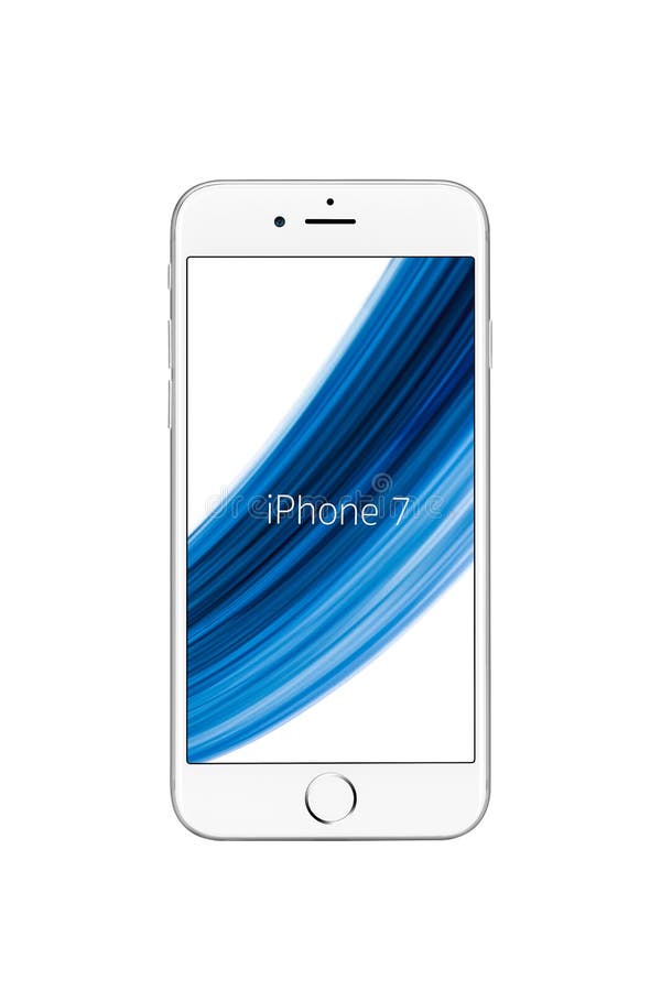 Milan, Italy - September 19, 2016: Front View of Silver Apple IPhone 7 ...