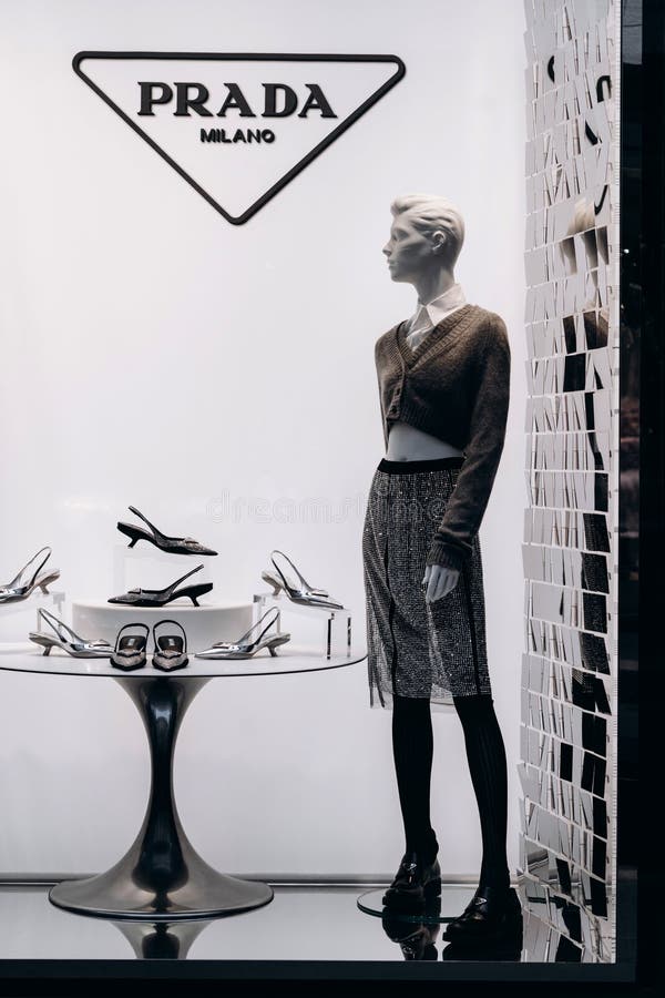 Milan, Italy - 04.12.2021: Window Display of Prada Store in Milan ...