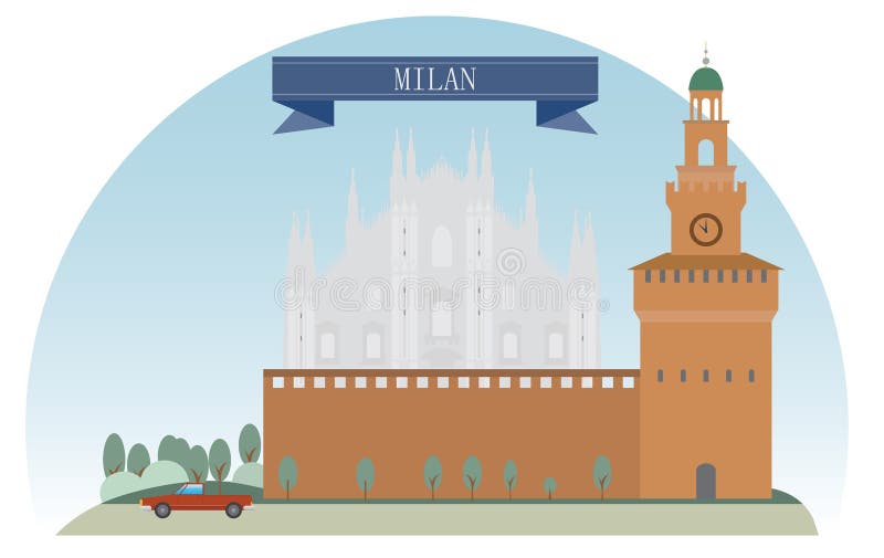 World Famous Milan Cathedral. Greatest Landmarks of Europe. Linear ...