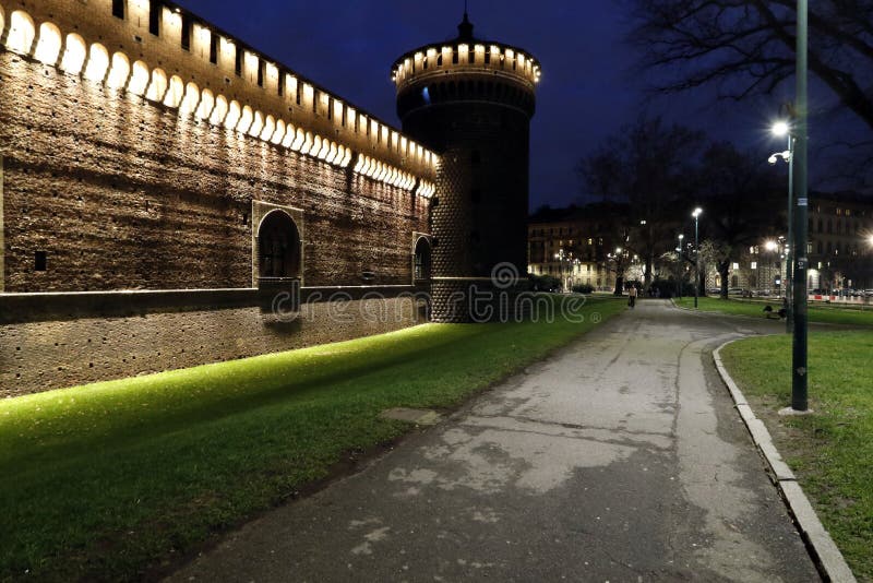 Milan,milano,castle Square View Editorial Stock Image - Image of court ...
