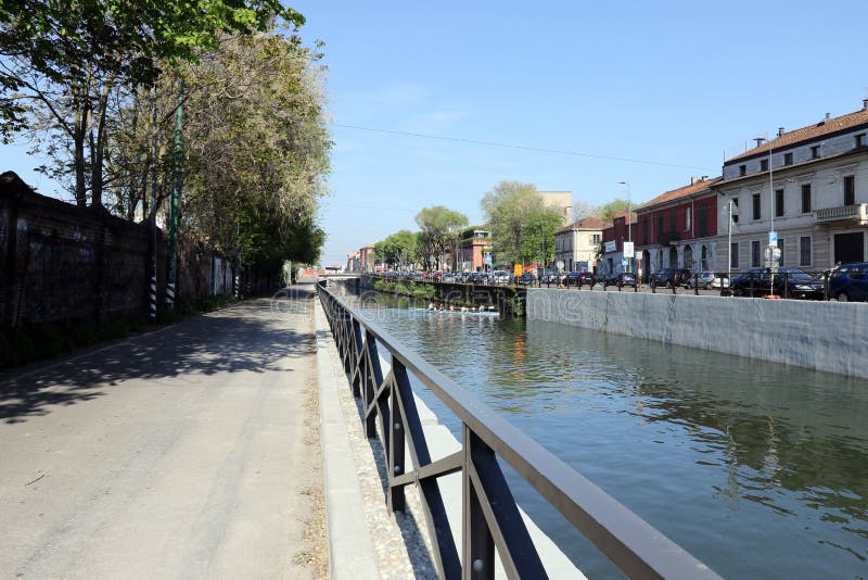Navigli District View at Milan Italy Stock Image - Image of outdoor ...