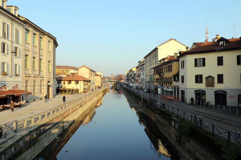 Milan,milano,the Naviglio Grande Editorial Stock Photo - Image of ...