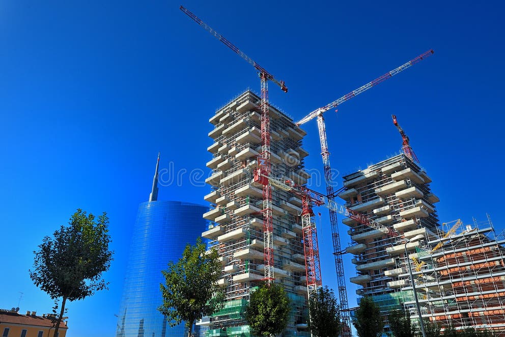 Milan New Skyscraper Area Under Construction Editorial Stock Photo ...