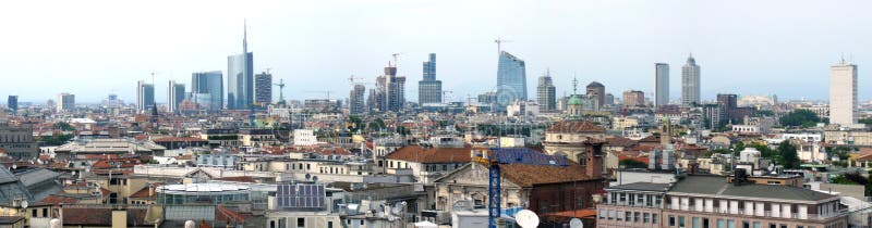 Milan Cityscape Panorama View Stock Image - Image of milan, building ...