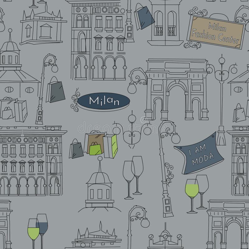 Milan Pattern Seamless Design Graphic Stock Vector - Illustration of ...
