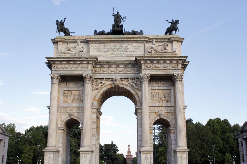 The milan peace arch view stock photo. Image of europe - 40844716