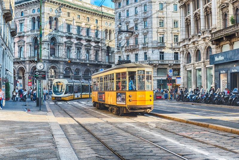 Trams Operating in the City Centre of Milan, Italy Editorial Photo ...
