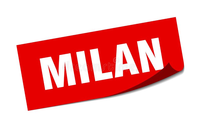 Milan Sticker. Milan Square Peeler Sign Stock Vector - Illustration of ...