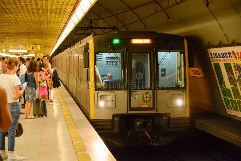Milan subway editorial stock image. Image of public, transportation ...