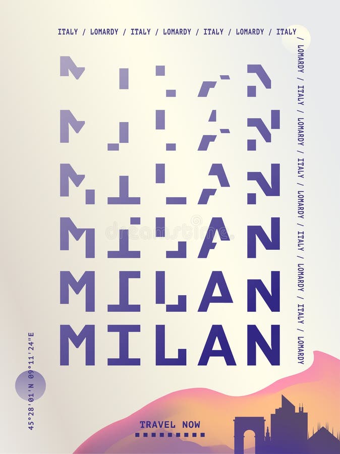 Milan Typography Minimalist Vector Poster Layout. Brochure, Leaflet ...