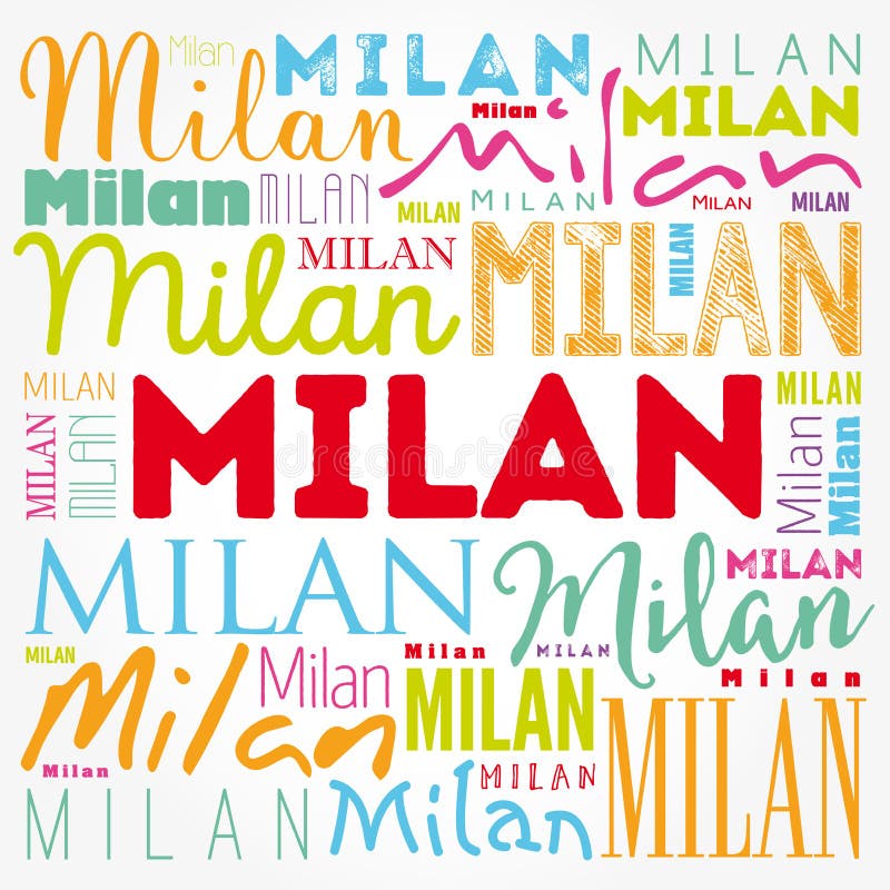 Word Milan Vector Logo Design Stock Vector - Illustration of italy ...