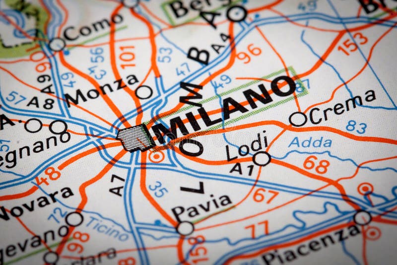 Milano City stock image. Image of cartography, city, relief - 39897083