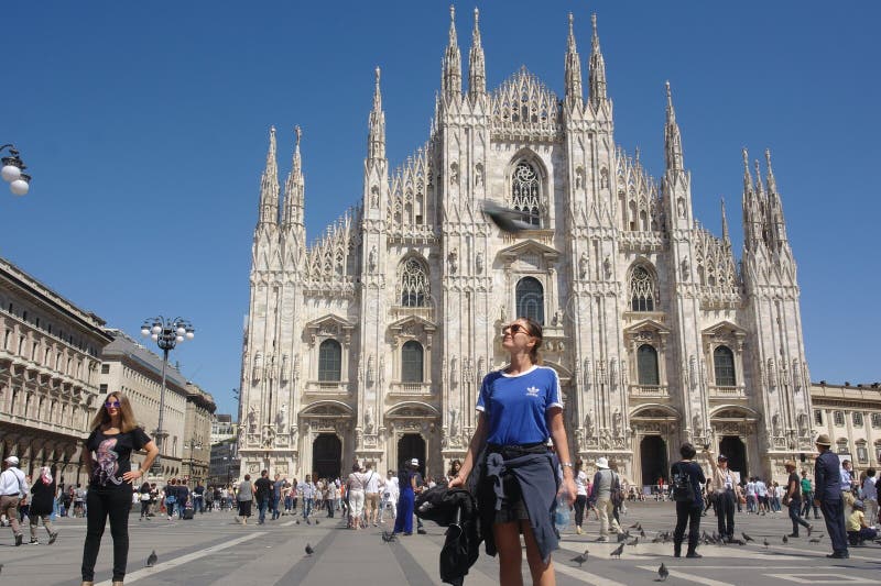 Milano`s Dome Facade and People Editorial Stock Photo - Image of turist ...