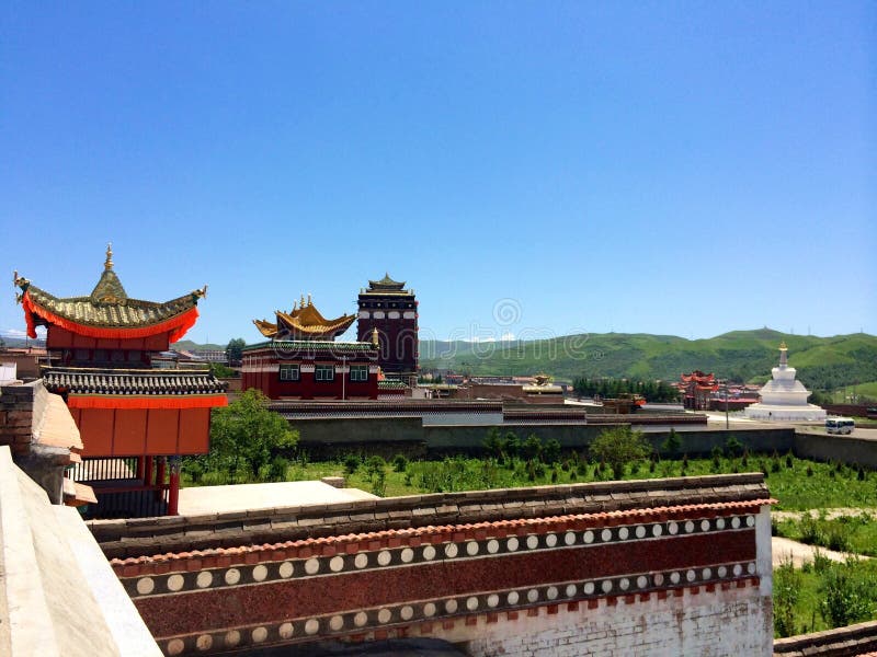 Milarepa Temples editorial photo. Image of hezuo, cloudscape - 43016816