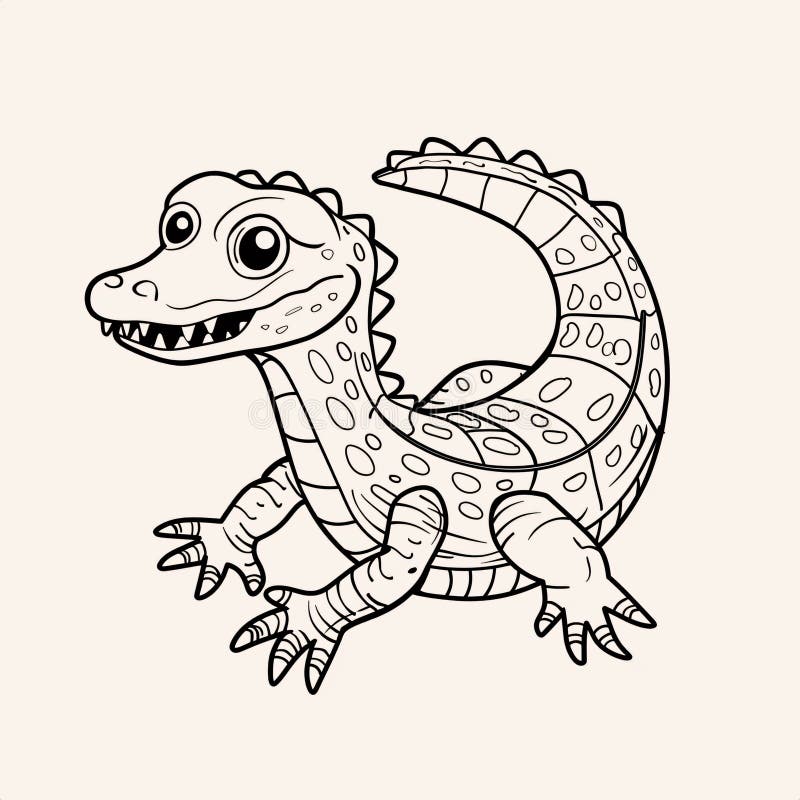 Mild Looking Crocodile - a Cartoon Lizard with a Long Tail Stock ...